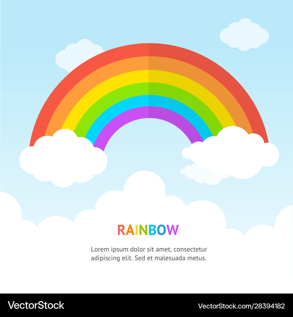 Cartoon color rainbow concept banner card Vector Image