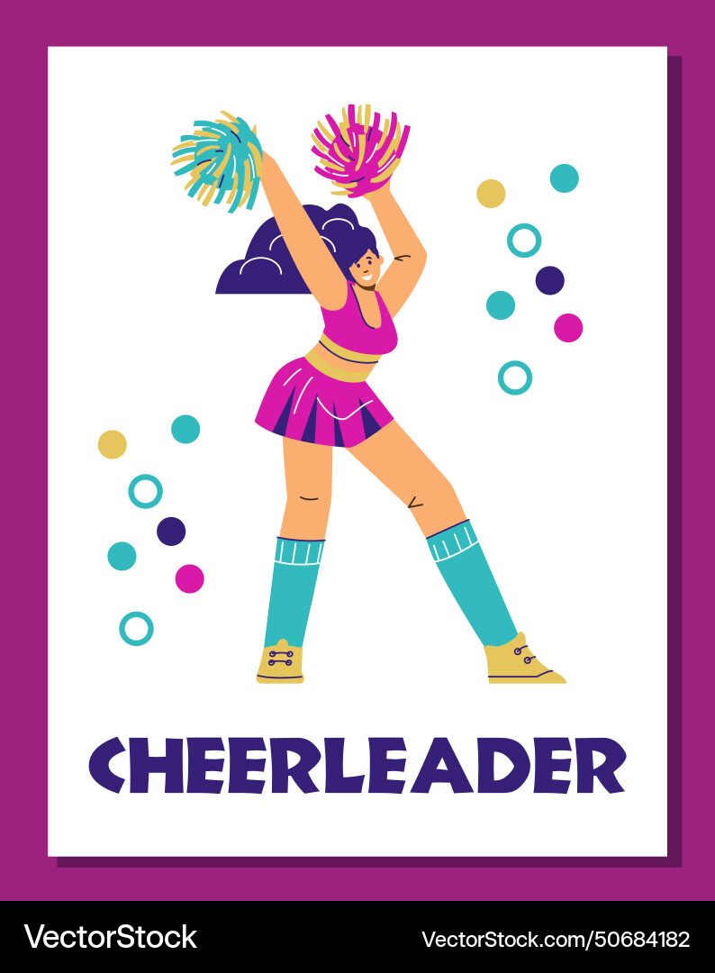 Cheerleading team banner or poster design flat Vector Image