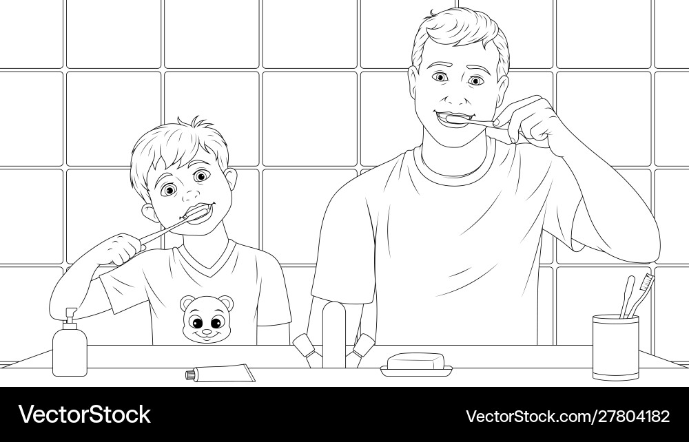 Father Cartoon Dad Coloring Book Vector Images (over 180)