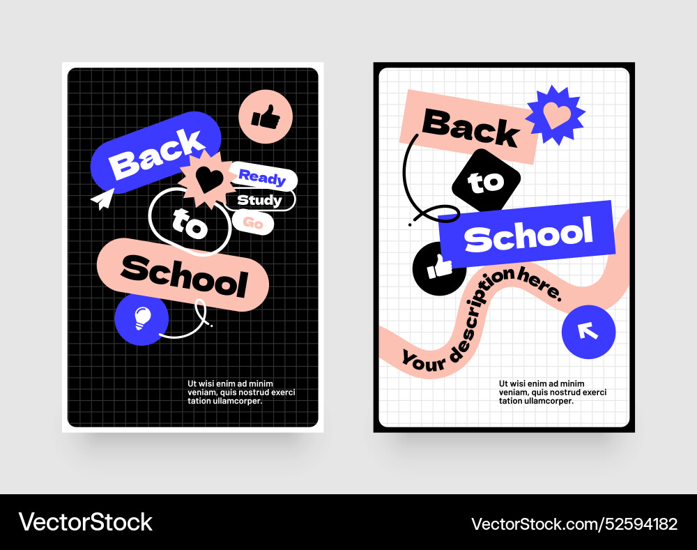 Design layout template for back to school Vector Image