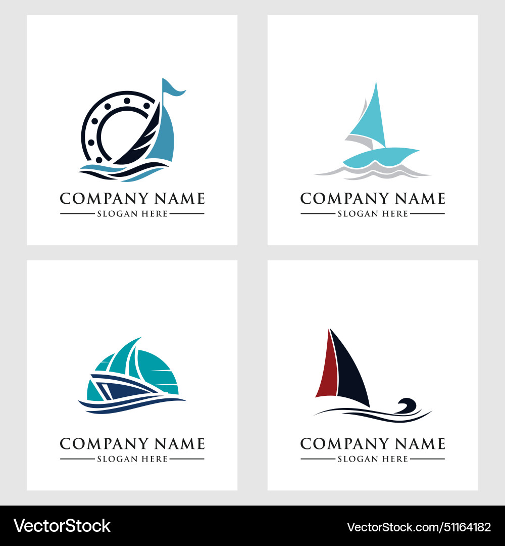 Fishing boat logo template Royalty Free Vector Image