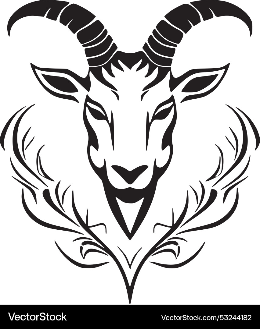 Goat - minimalist and flat logo Royalty Free Vector Image