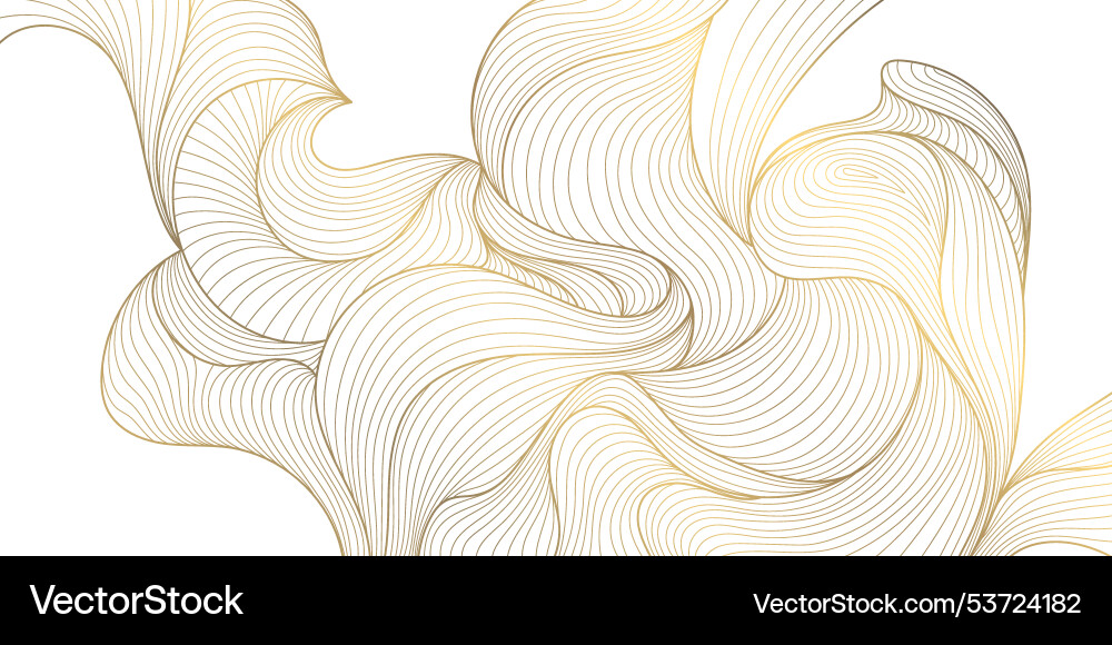Gold on white line wave pattern geometric Vector Image