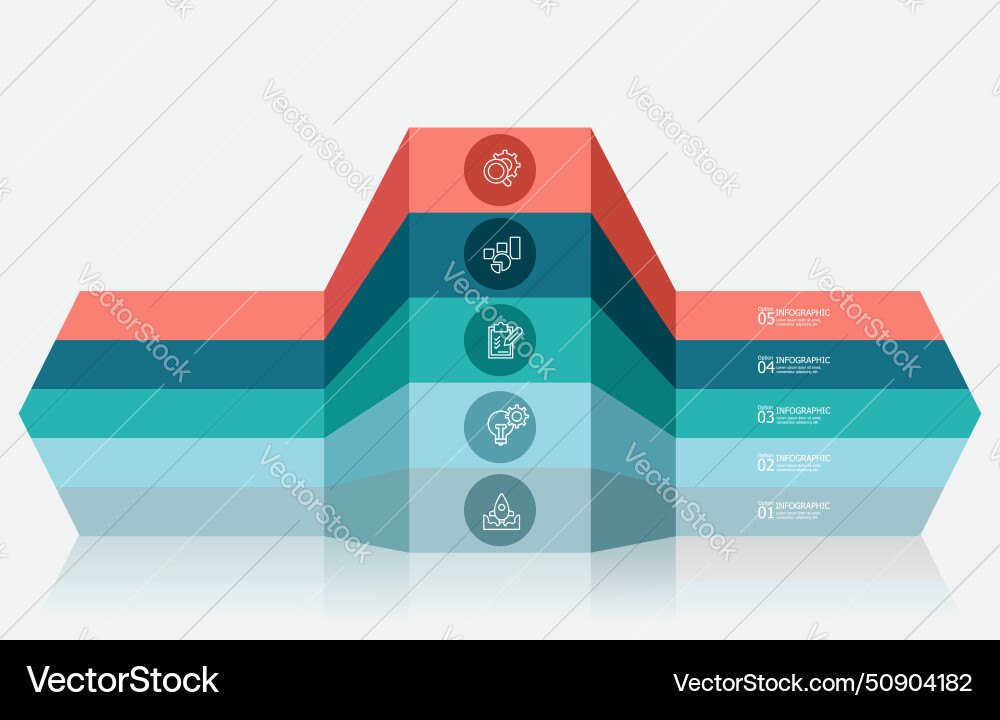 Graph stack infographics timeline element Vector Image