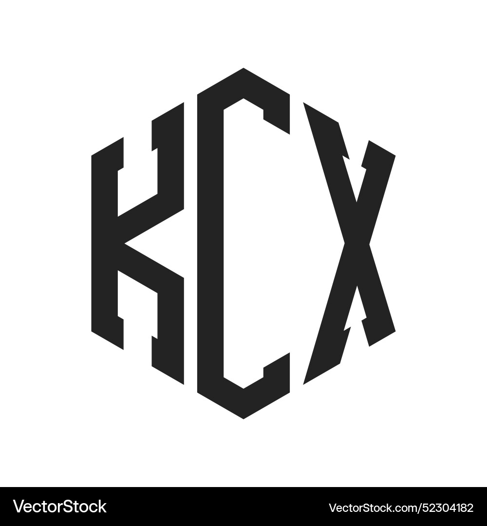 Kcx logo design initial letter monogram Royalty Free Vector