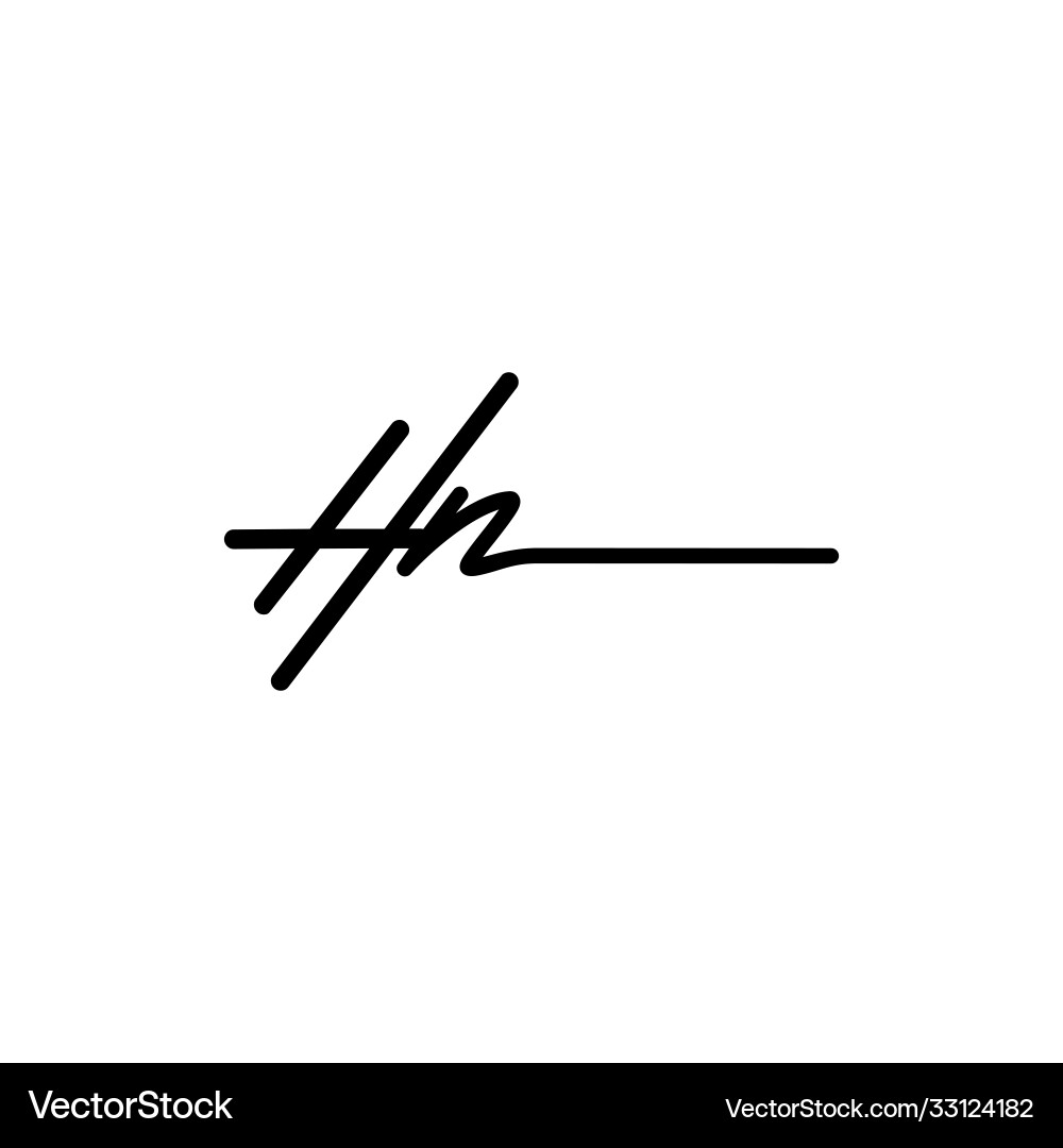Letter hn signature logo template Royalty Free Vector Image