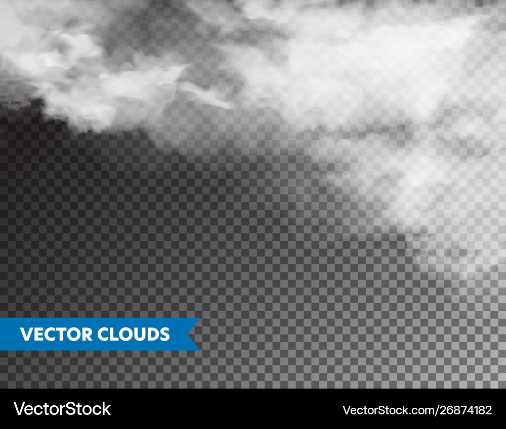 Realistic clouds isolated cloud on transparent Vector Image