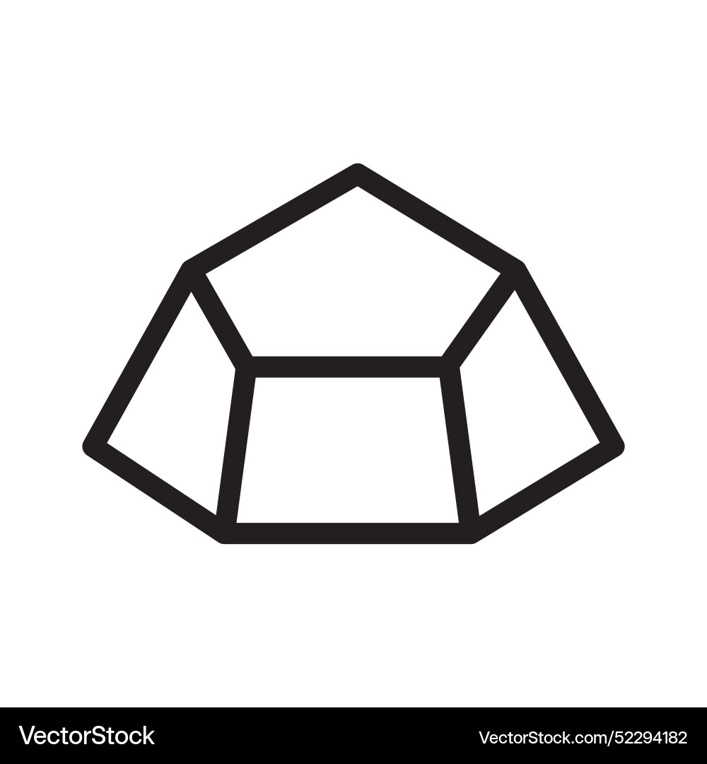 Rock stone crystal icon linear logo mark in black Vector Image