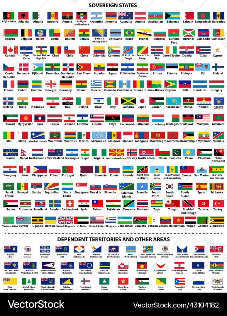 Sammlung aller Länder der Welt Lizenzfreies Vektorbild