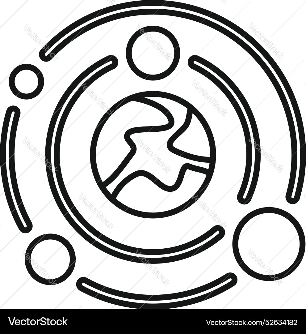 Solar system model with earth and planets orbiting