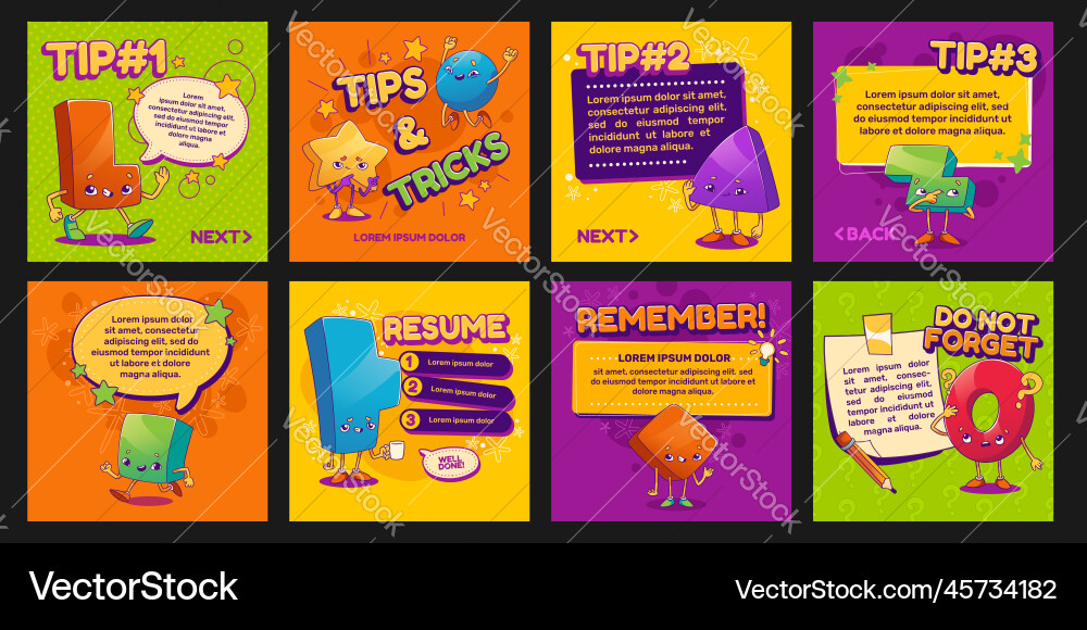 Tips and tricks banner templates for social media Vector Image