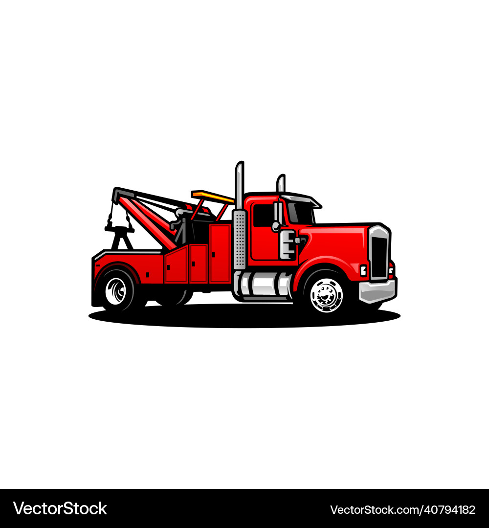 Tow truck - towing service Royalty Free Vector Image