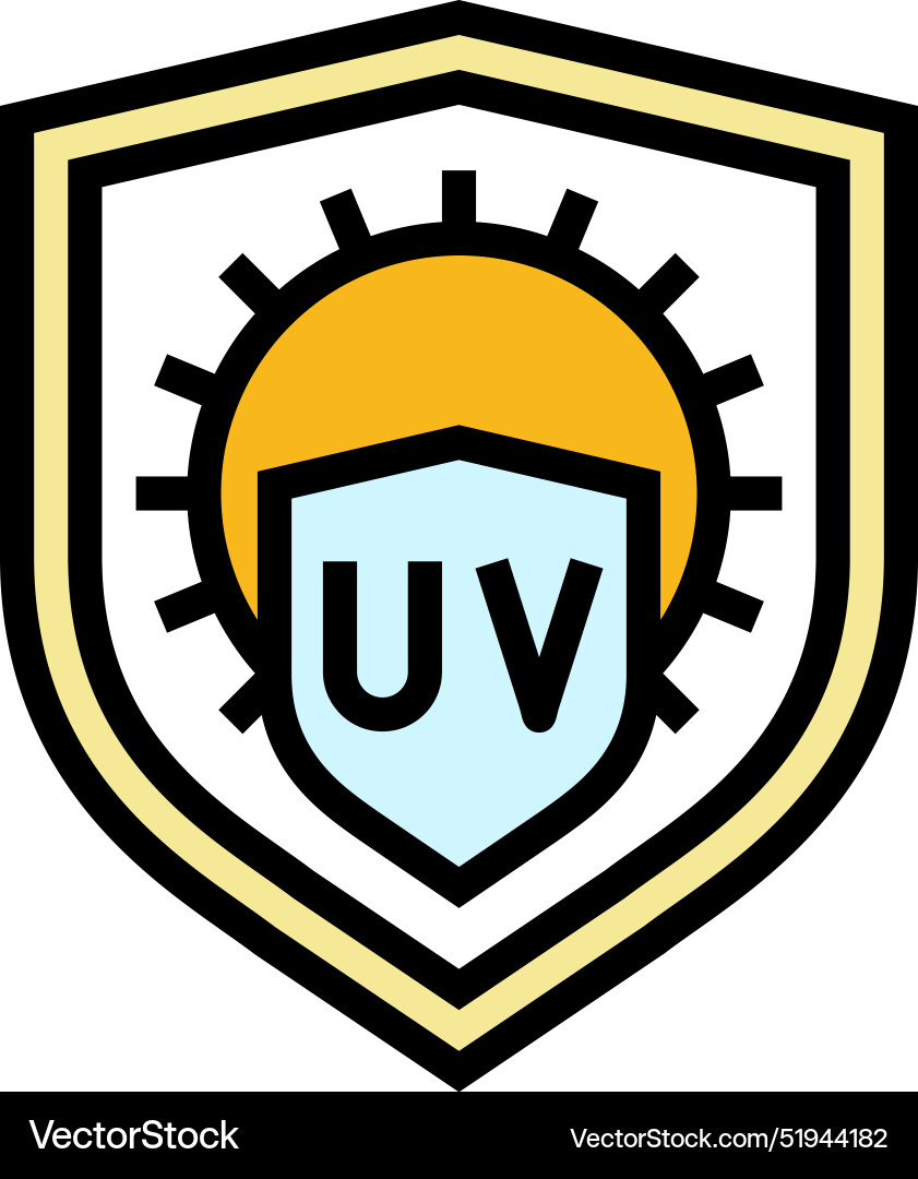 Uv protection product label warning color icon Vector Image