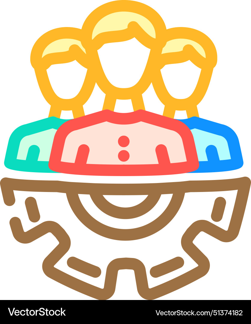 Workforce planning business process color icon Vector Image