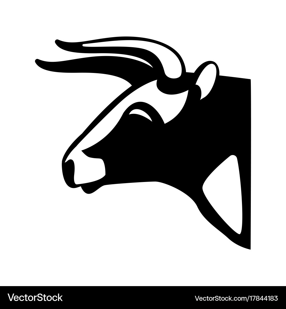 Bull head black silhouette realistic icon Vector Image
