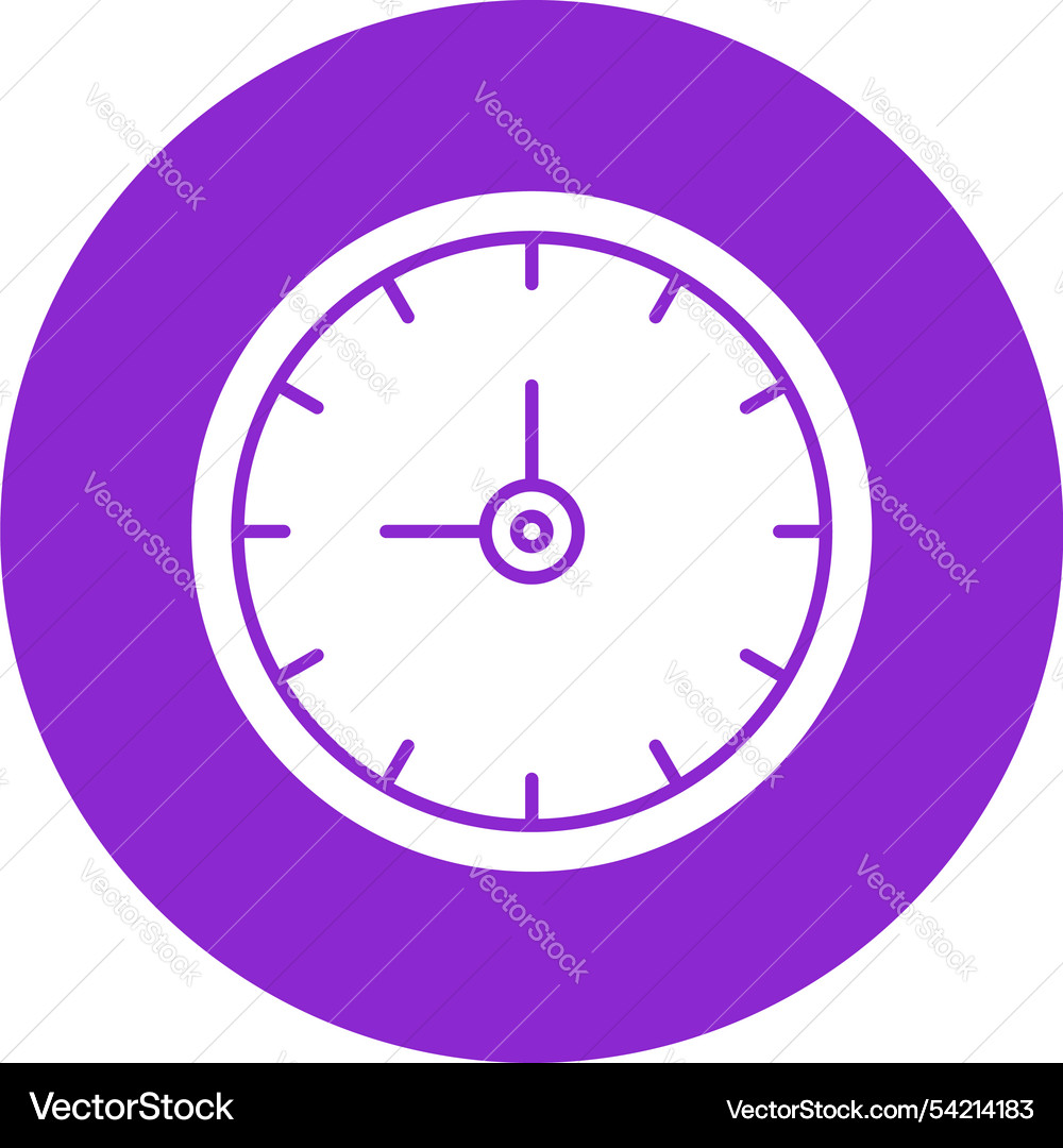 Clock glyph circle icon Royalty Free Vector Image