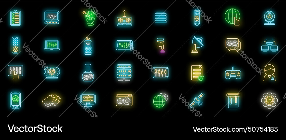 Control icon outline digital global Royalty Free Vector