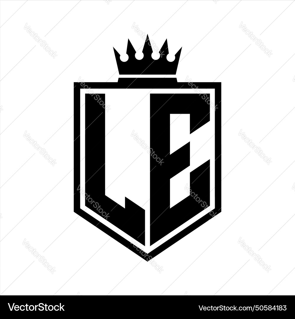 Le logo monogram bold shield geometric shape Vector Image
