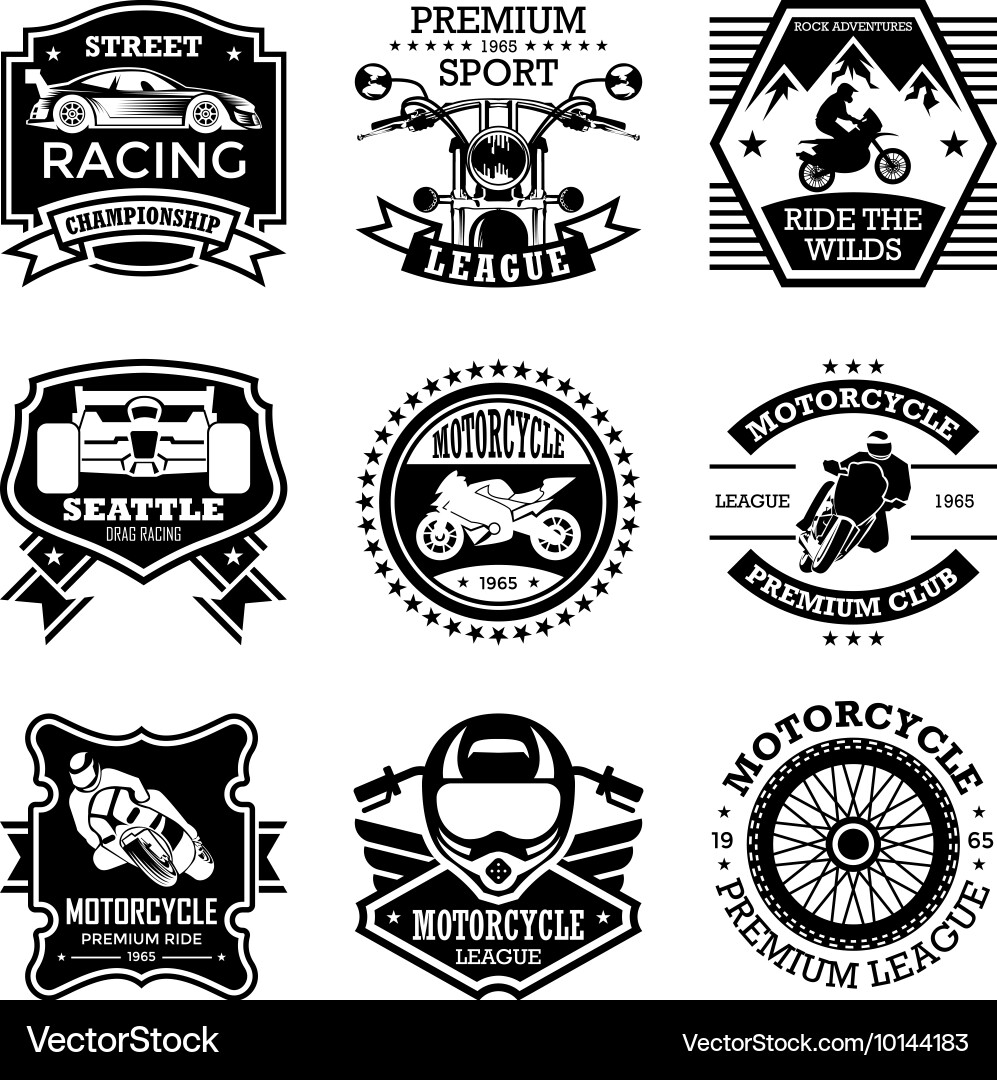 Motor sport badges Royalty Free Vector Image - VectorStock