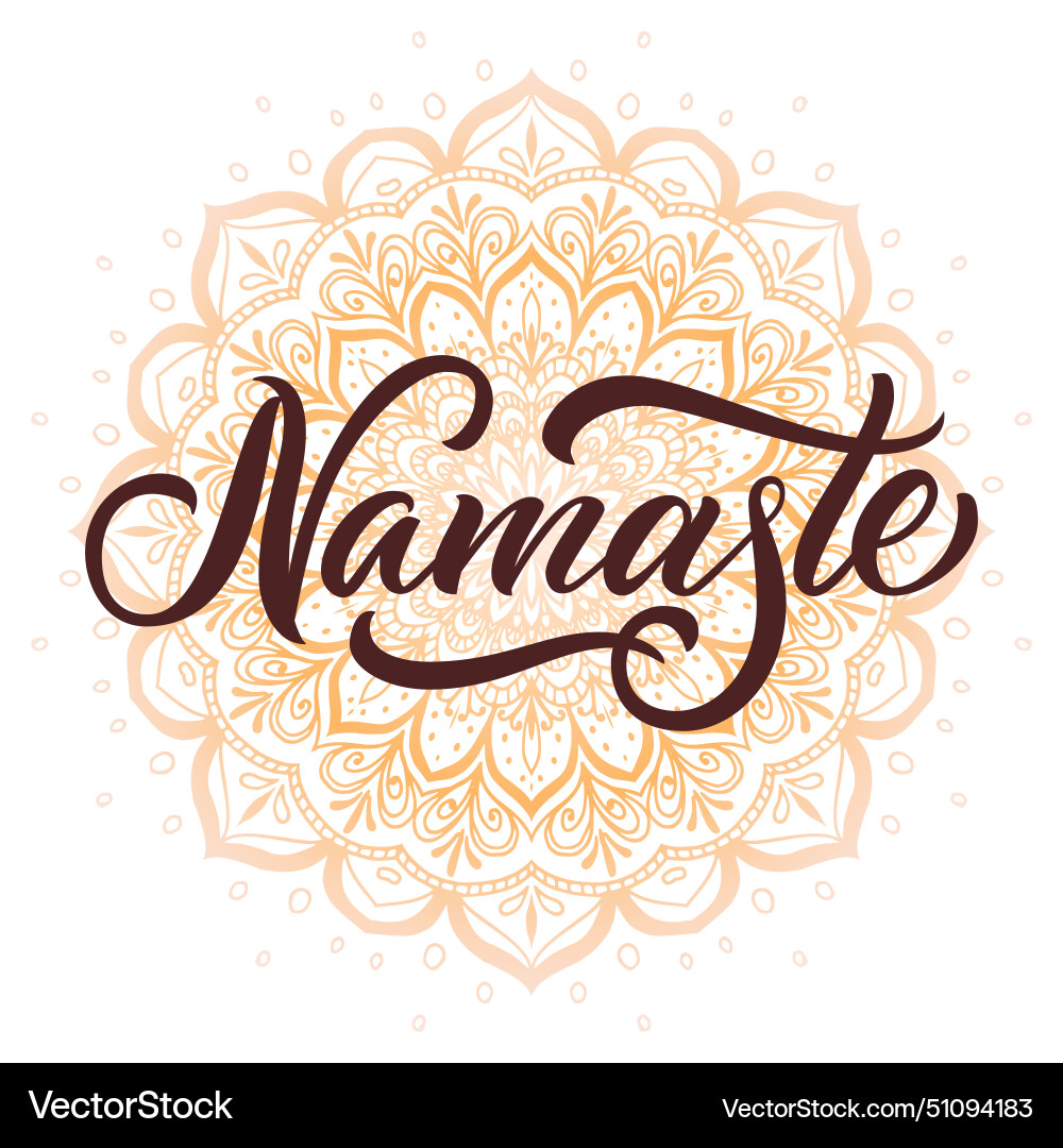 Namaste indian greeting hand drawn lettering Vector Image