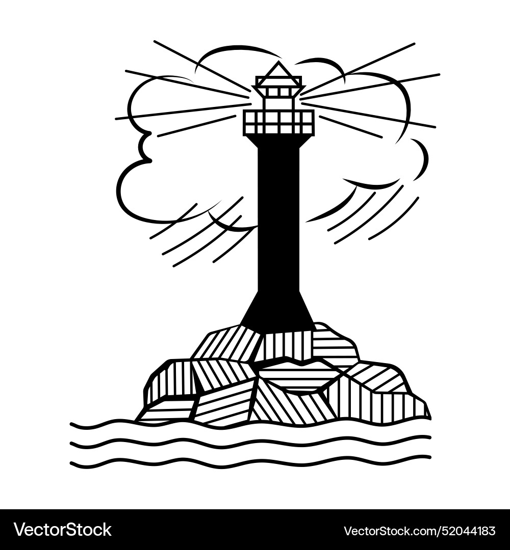 Navigation maritime design lighthouse Royalty Free Vector