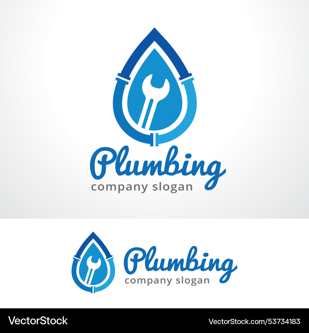 Plumbing logo template design emblem – Royalty-Free Vector | VectorStock