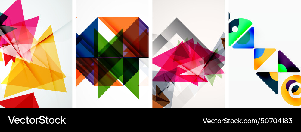 Set of abstract random triangle composition Vector Image