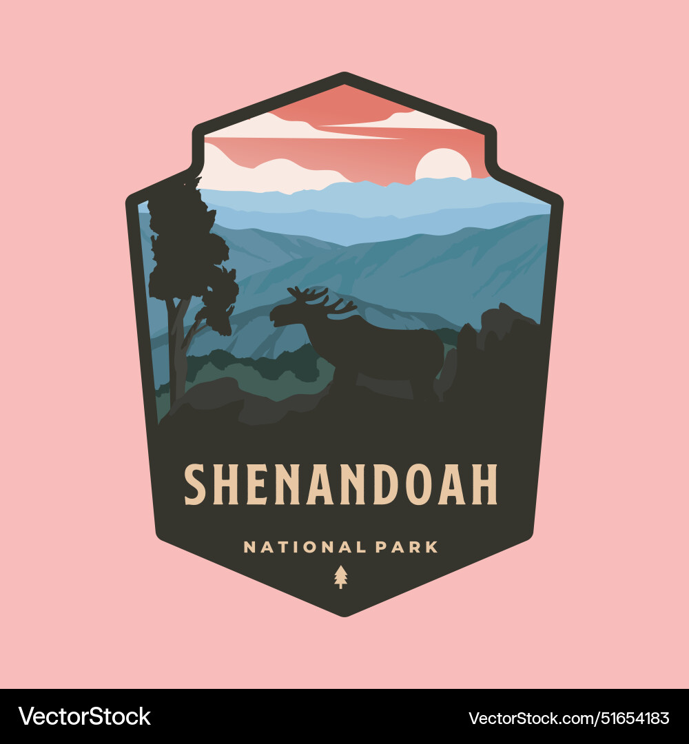 Shenandoah national park emblem patch logo symbol Vector Image
