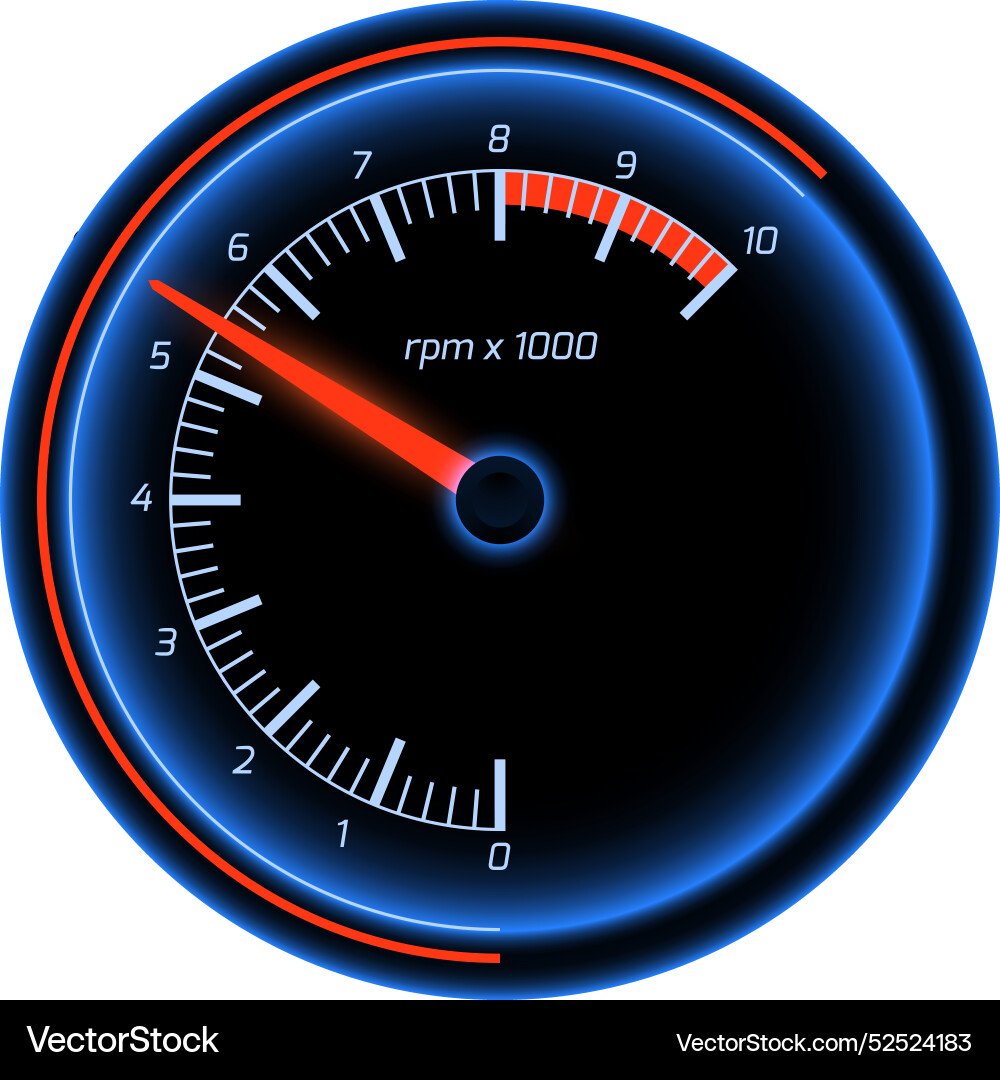 Tachometer gauge car control panel dashboard Vector Image