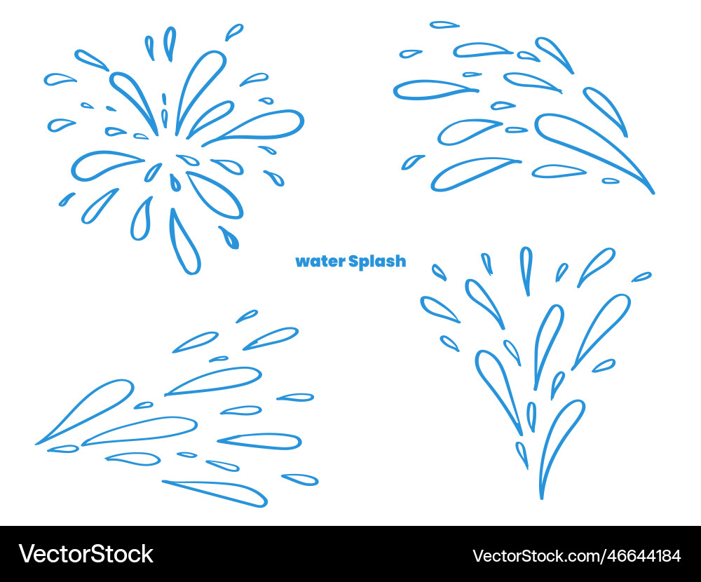 Doodle water splash hand drawn sketch starburst Vector Image