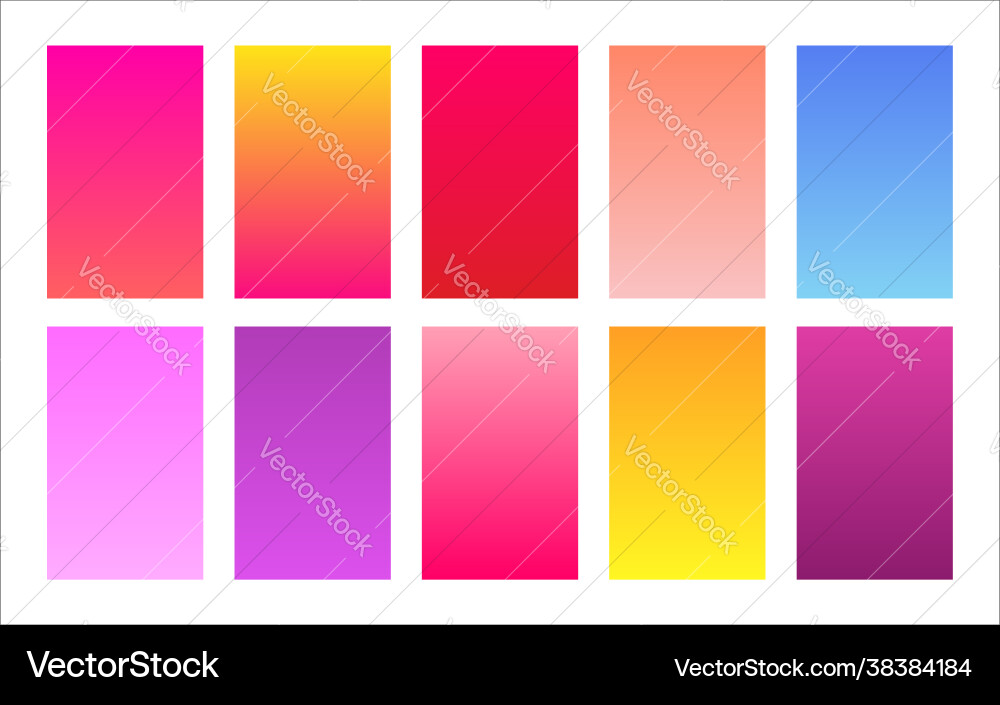 Gradient Color Palette - Floral Backgrounds Vector Image