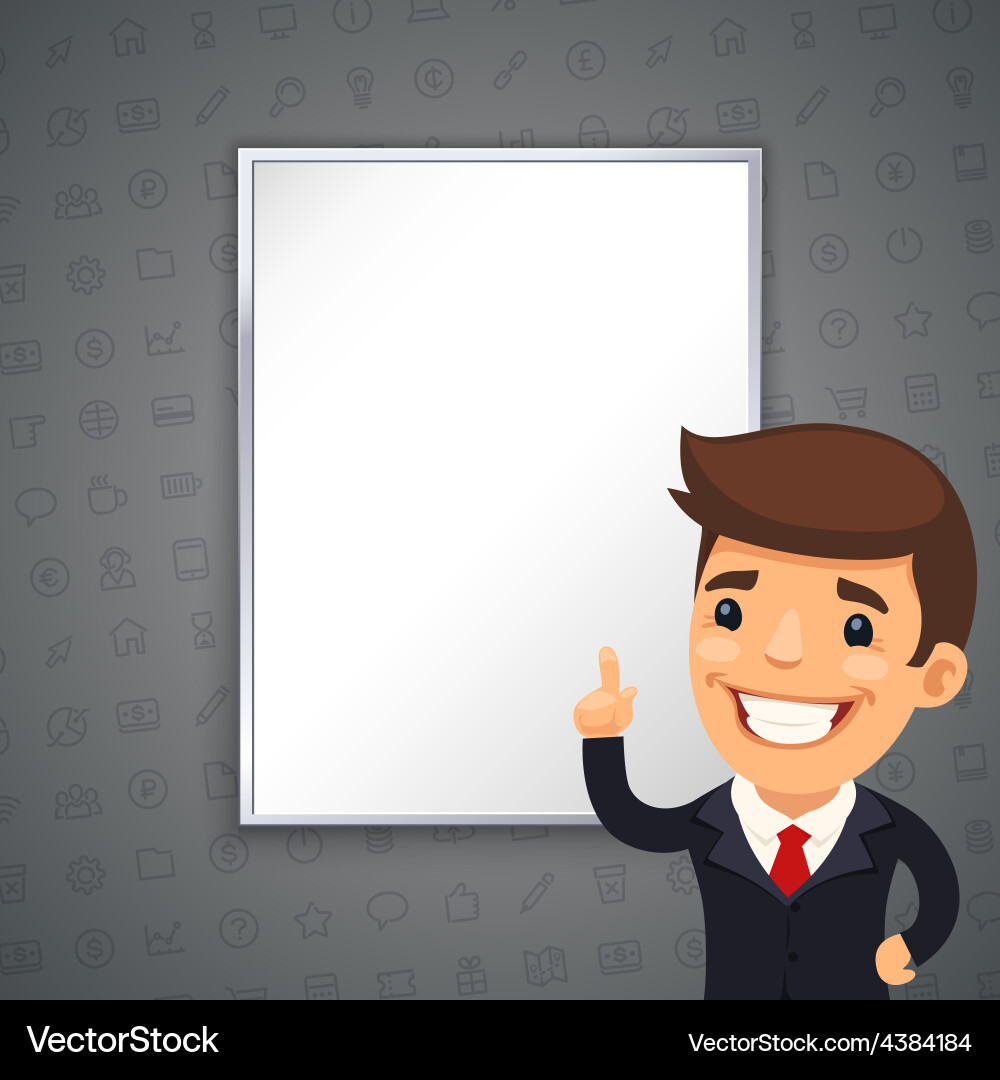 Gray business background with boss Royalty Free Vector Image