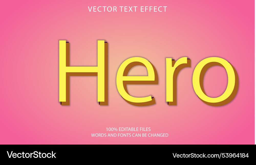 Hero text effect Royalty Free Vector Image - VectorStock