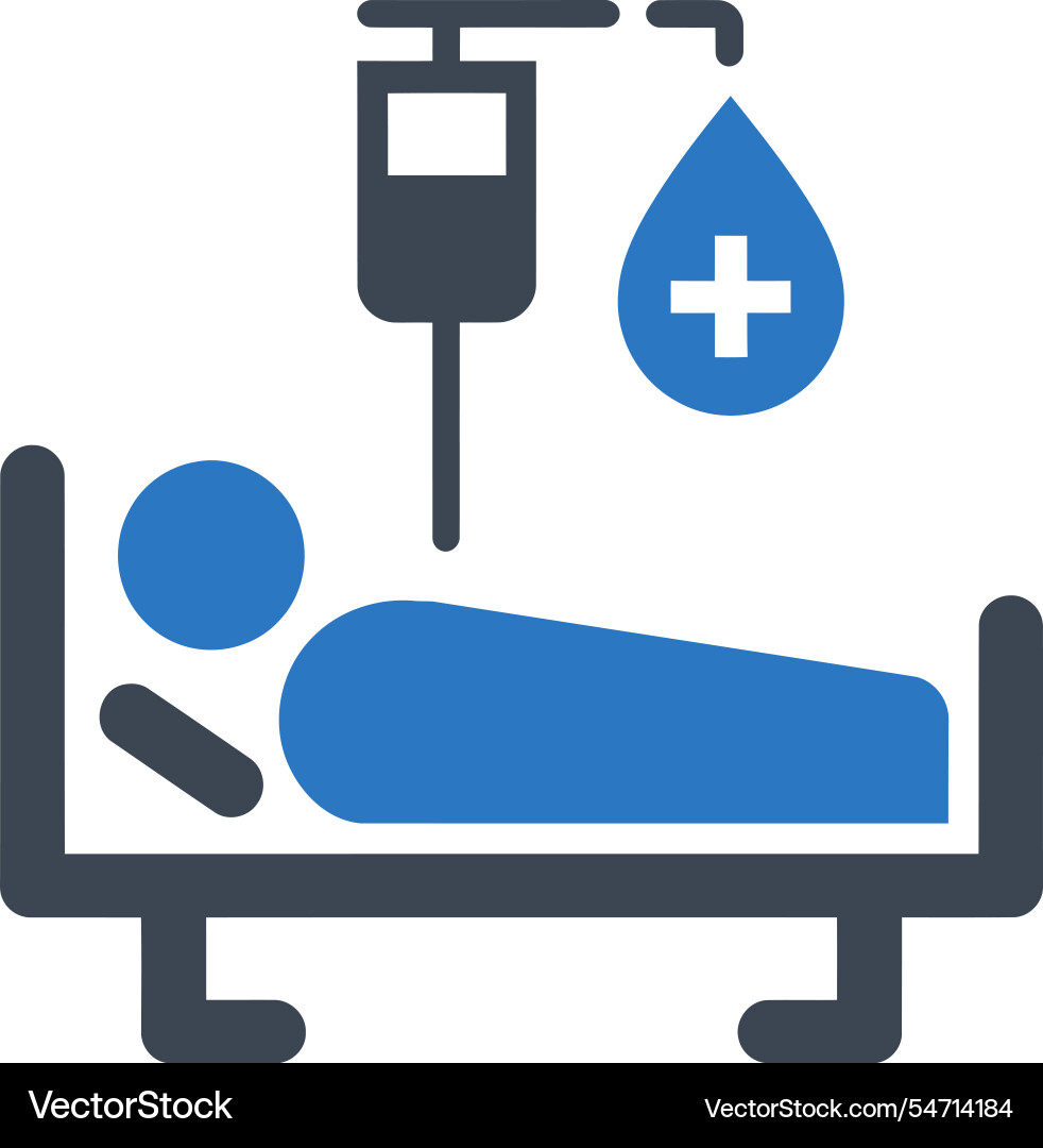Hospital patient treatment icon Royalty Free Vector Image