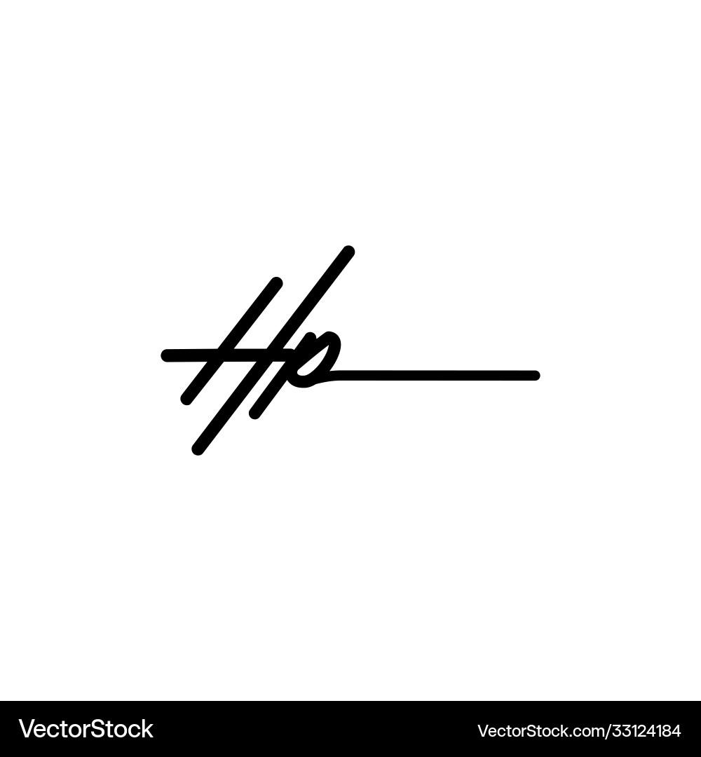 Letter hp signature logo template Royalty Free Vector Image