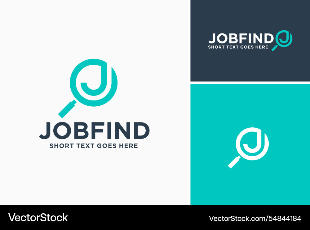Magnifying Glass Job Logo - J Initial Royalty Free Vector