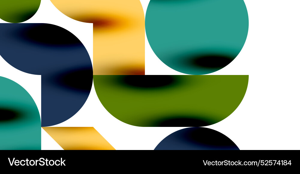 Tech minimal circular shapes geometric art Vector Image