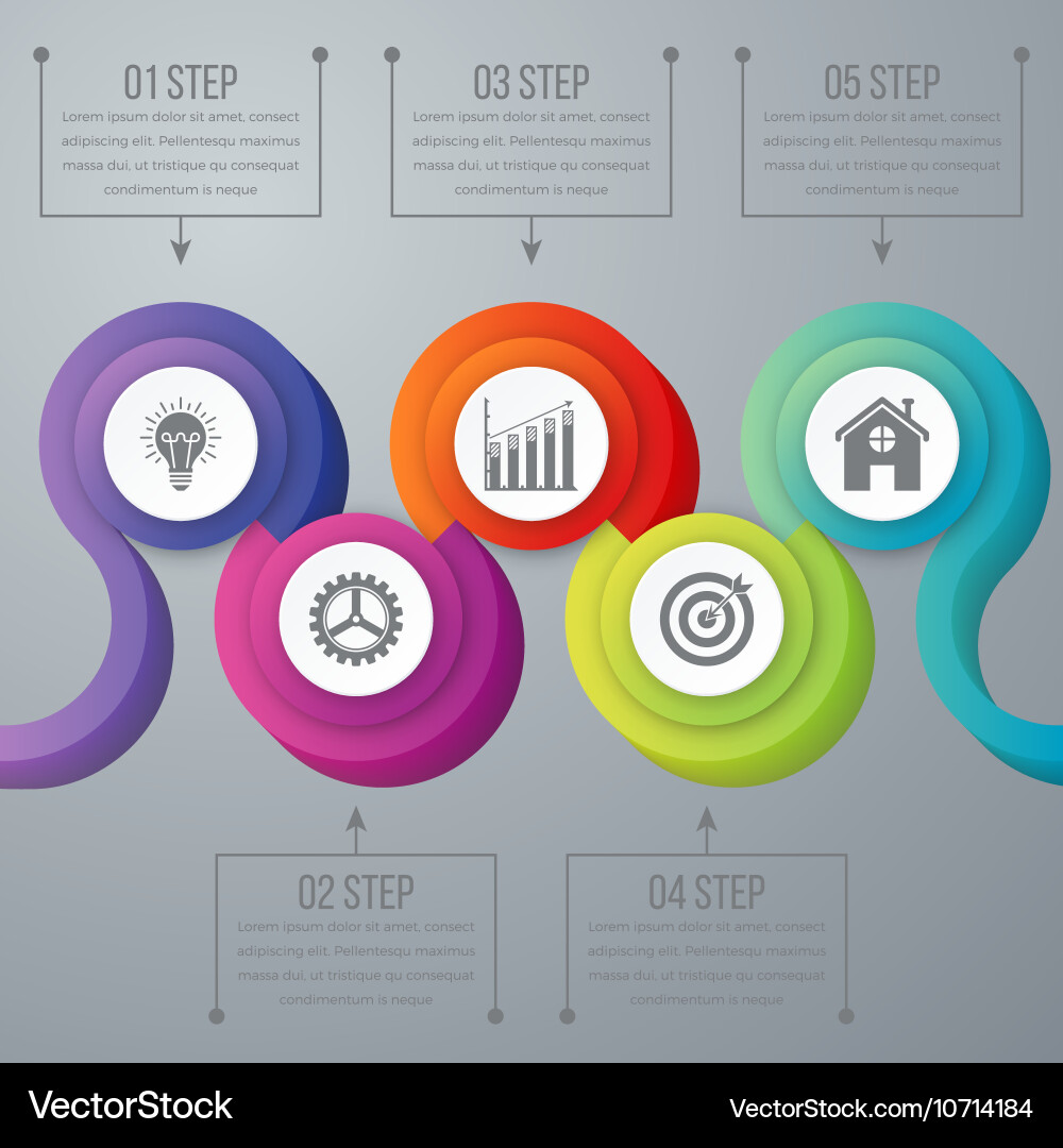 Timeline 3d infographic Royalty Free Vector Image