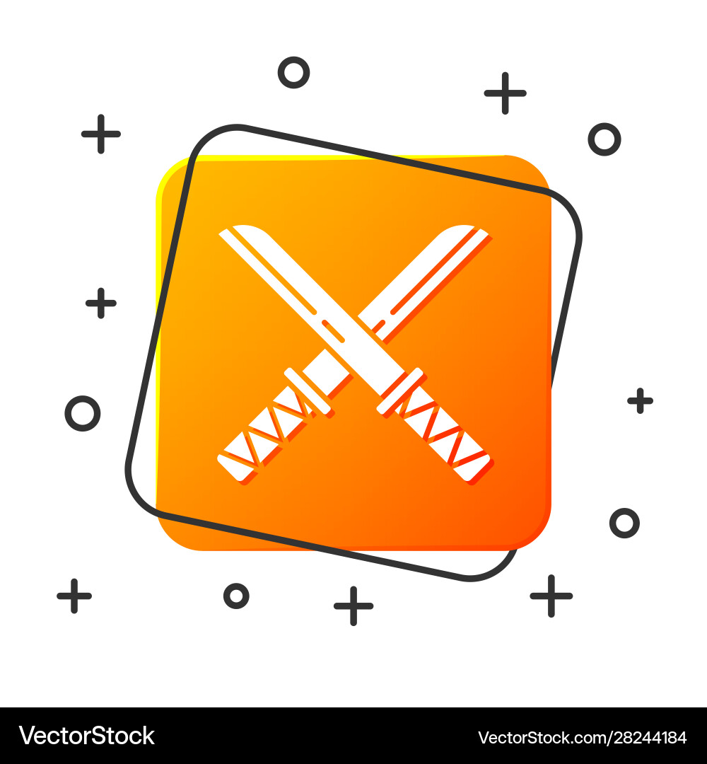 White traditional japanese katana icon isolated Vector Image