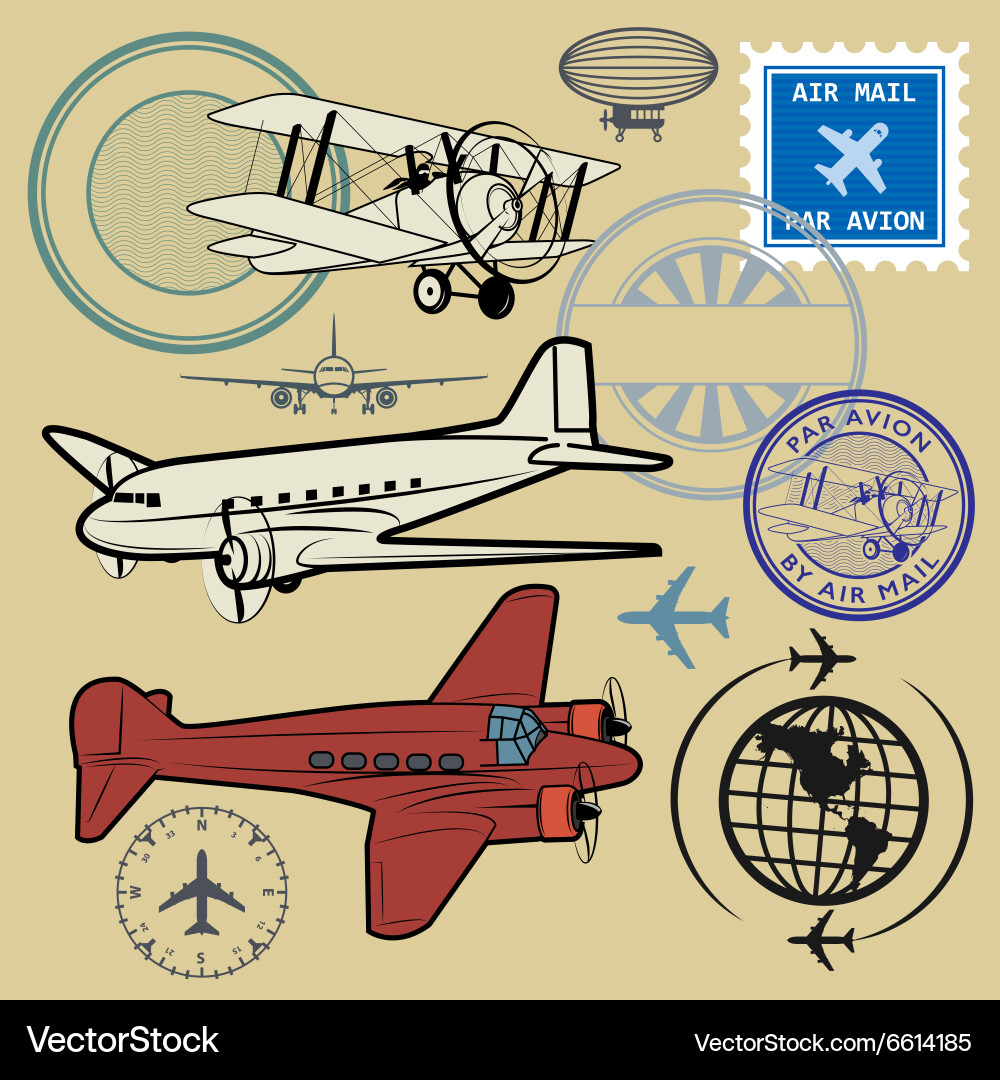 Airplane symbols Royalty Free Vector Image - VectorStock