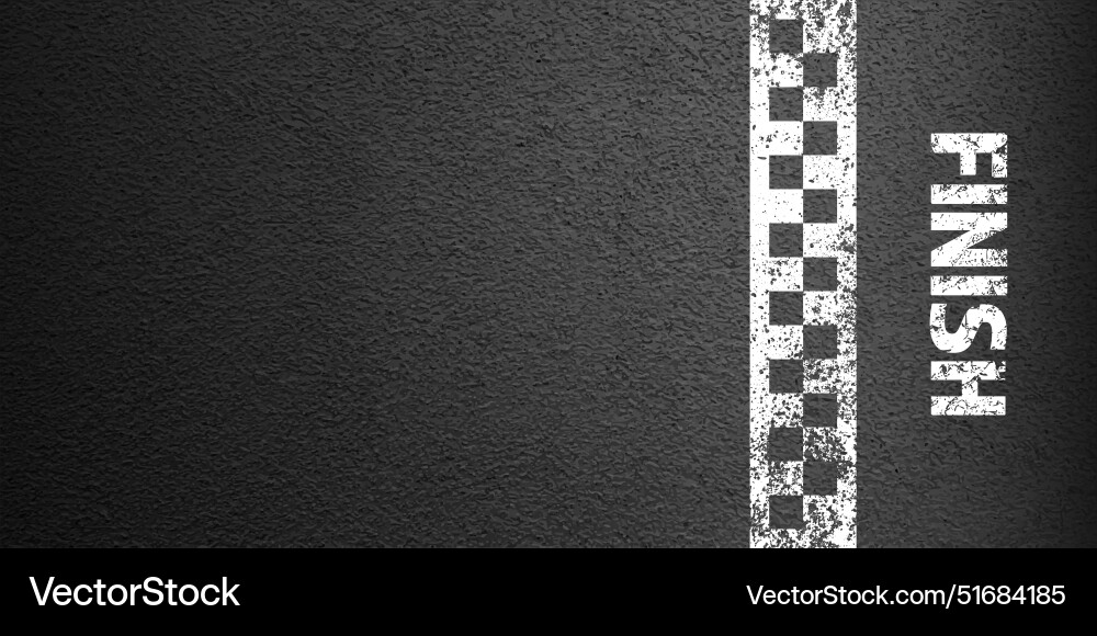 Asphalt road with white finish line marking Vector Image