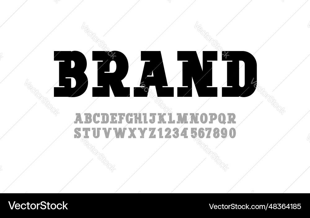 Bold Slab Serif Alphabet Font - Uppercase Vector Image