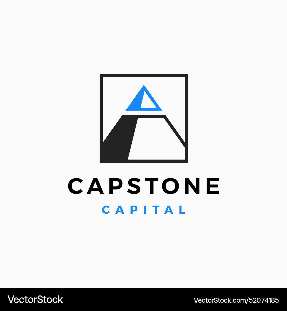 Capstone Pyramid Logo - Stone Peak Royalty Free Vector Image