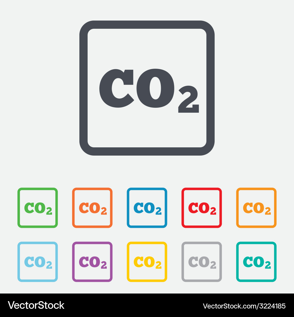 Co2 carbon dioxide formula sign icon chemistry Vector Image