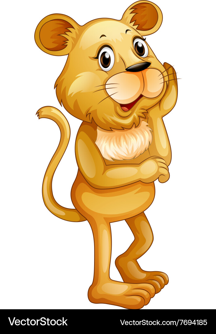 Cute little cub standing alone Royalty Free Vector Image