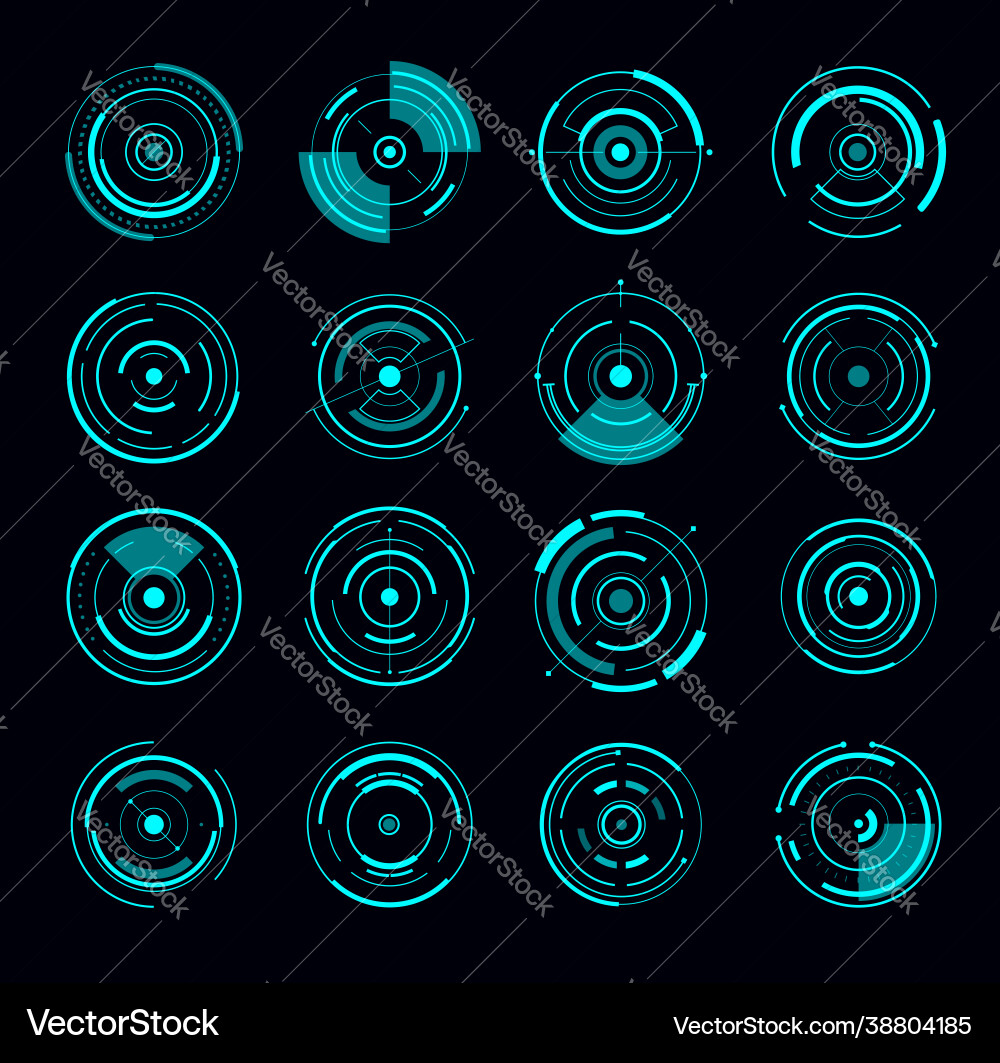 Futuristic Radar UI & HUD Elements Royalty Free Vector