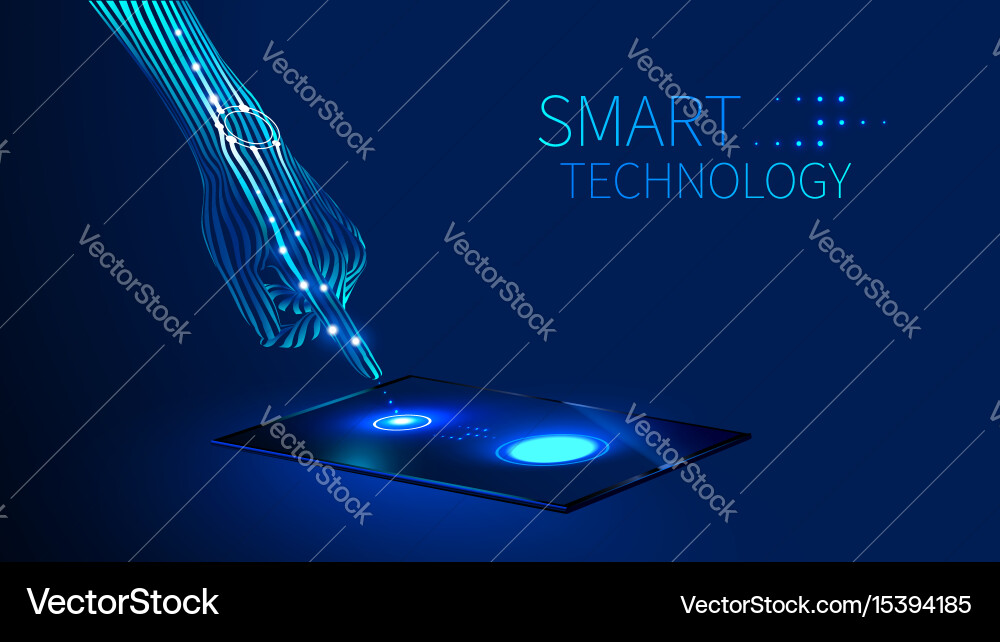 Hand smart technology Royalty Free Vector Image