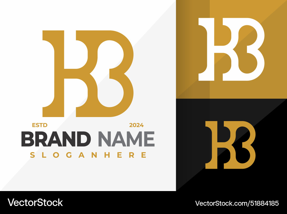 Letter kb monogram logo design symbol icon Vector Image