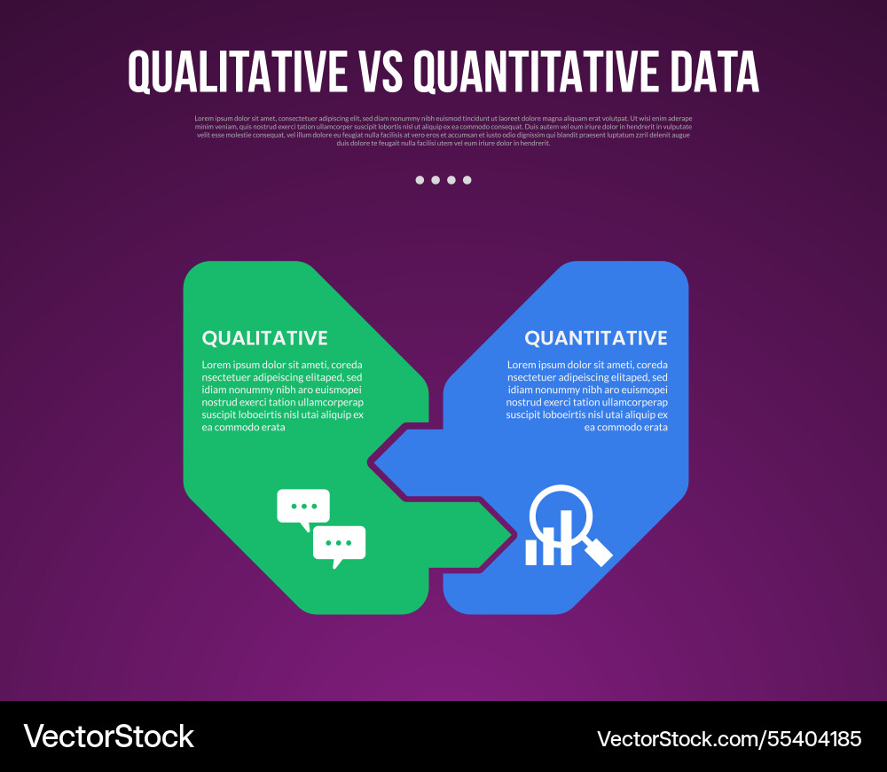 Qualitative vs quantitative data infographic Vector Image