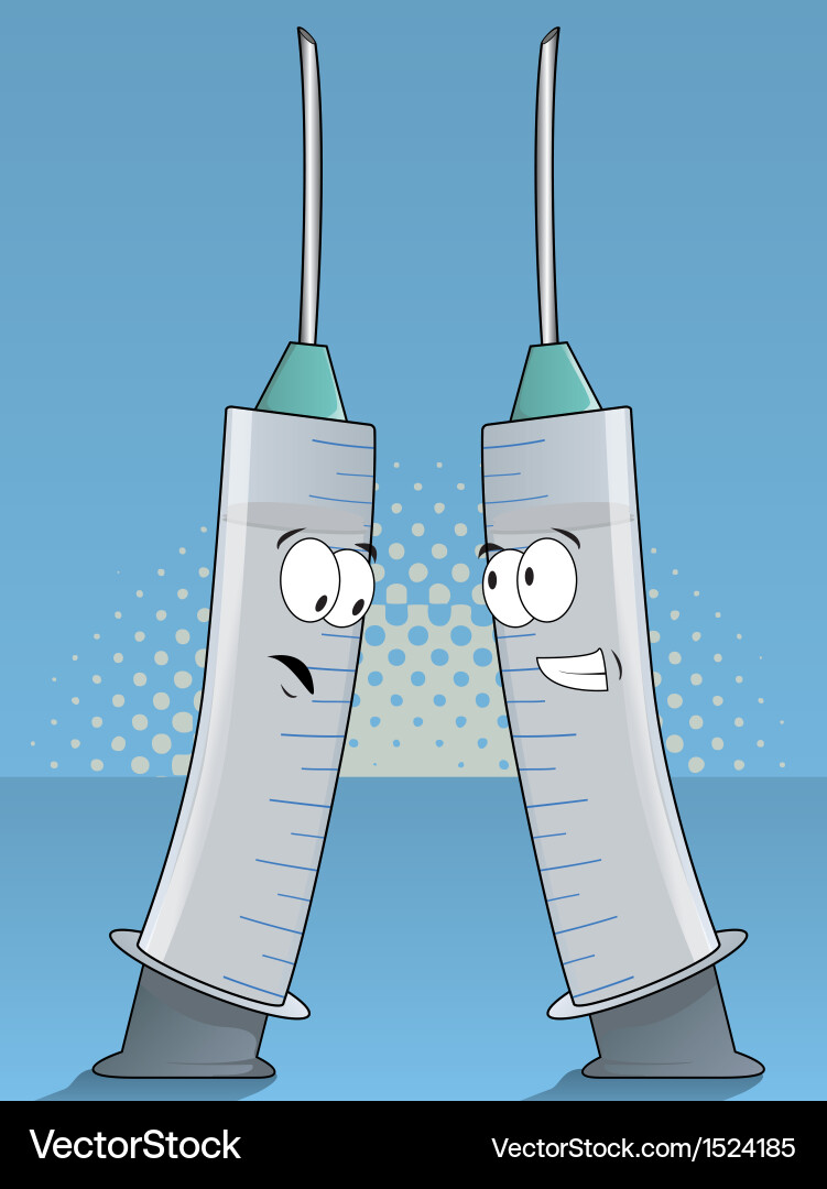 Syringe characters Royalty Free Vector Image - VectorStock